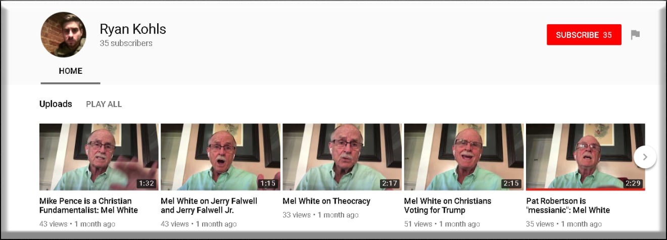 Rev. Dr. Mel White: Clergyman, Author, Activist Ryan-Kohls-YouTube ...